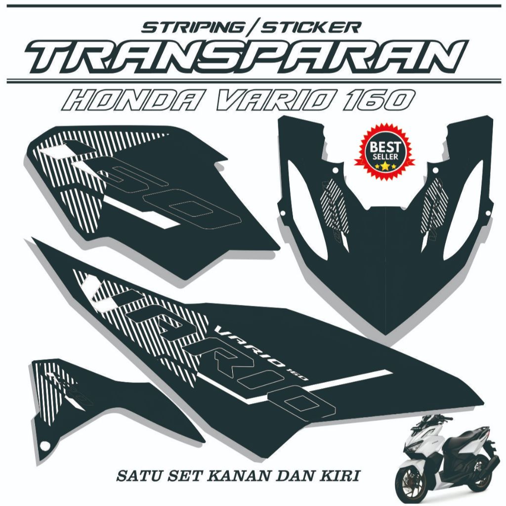 Vario 160 Transparent UV Motorcycle STRIPING Sticker | Shopee Malaysia