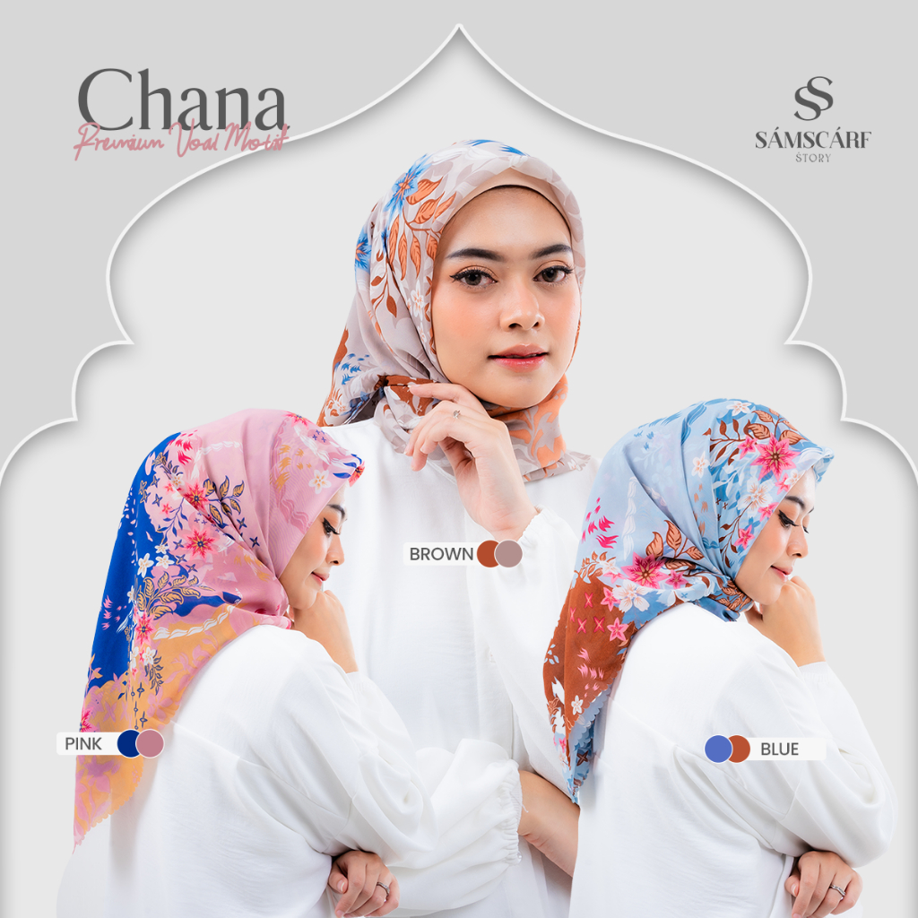 Hijab Motif [CHANA] - Cotton Square Lasercut Printing 120 Premium | Sam ...
