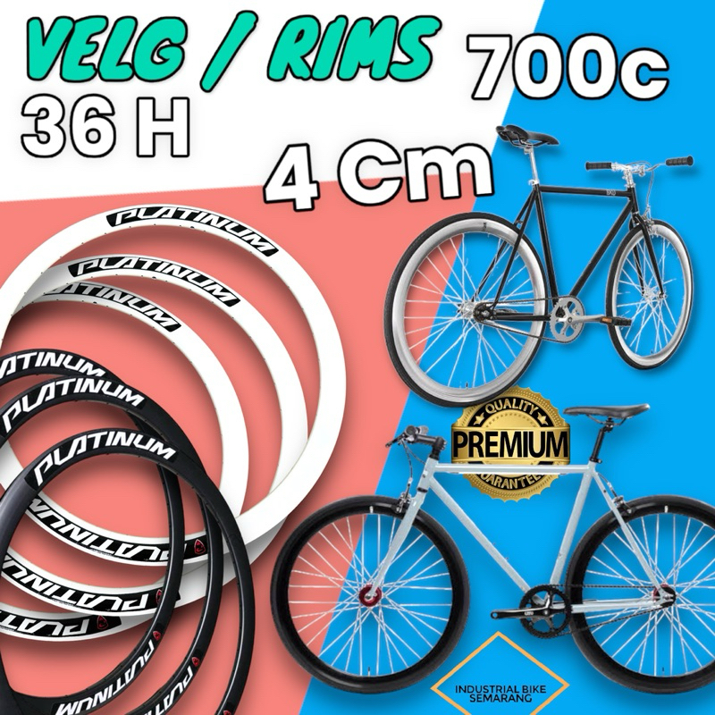 ((700c Platinum/36h/4cm)) Rims 700c Hole 36H Hole Rim Rims Fixie Bike ...