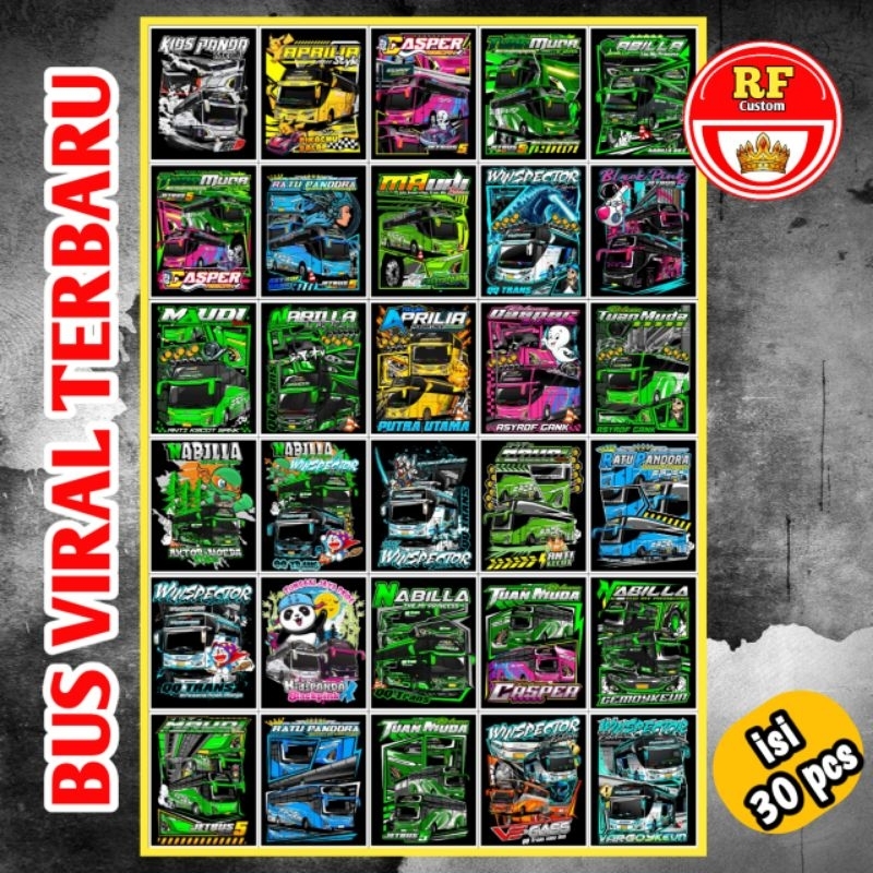 (latest 30pcs) BUSMANIA STICKER PRINTING / BASURI BUS STICKER / TELOLET ...