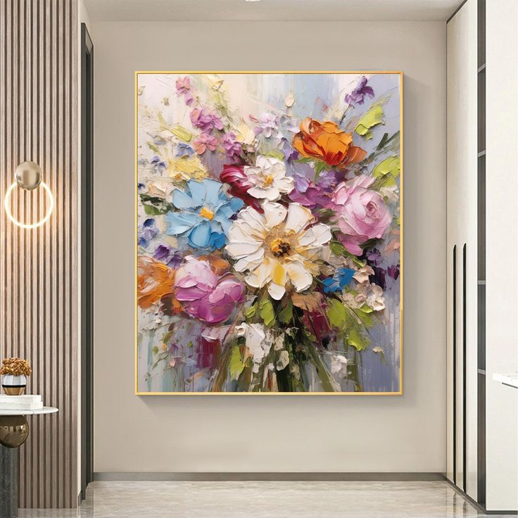 Modern MINIMALIST LILAC AESTHETIC FLOWER MOTIF LIVING ROOM WALL ...