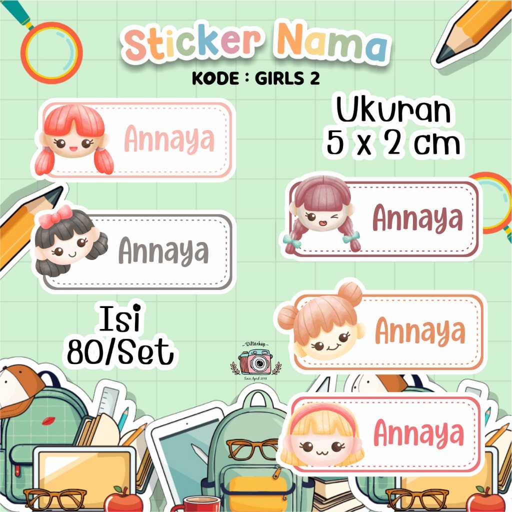 Character Name Sticker/Custom Name Sticker/Mapel Sticker - Name Label ...