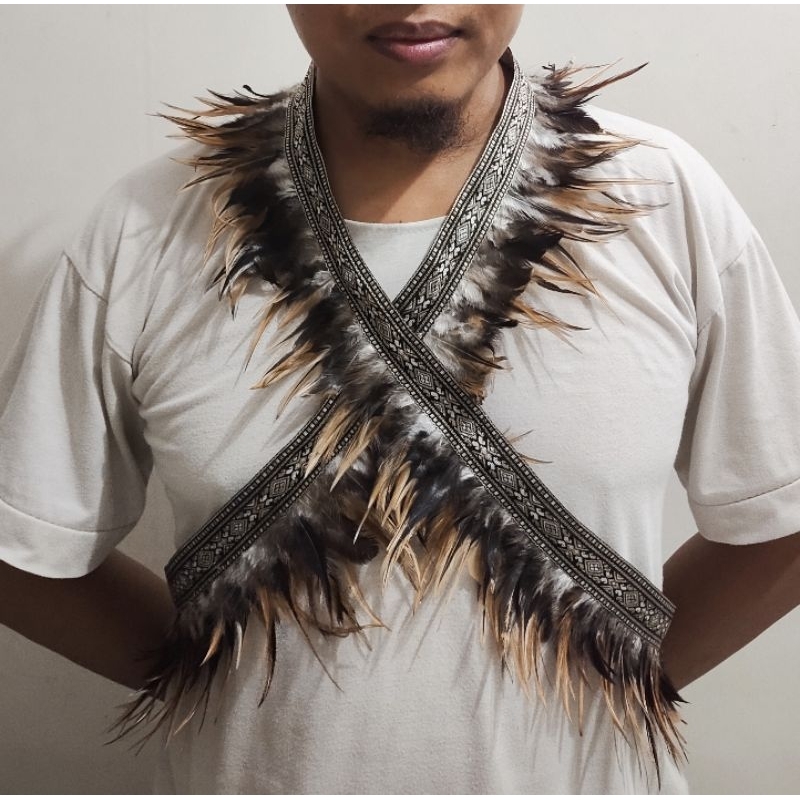 Papuan Dayak Deepening Traditional Costume Feather Chest Decoration ...
