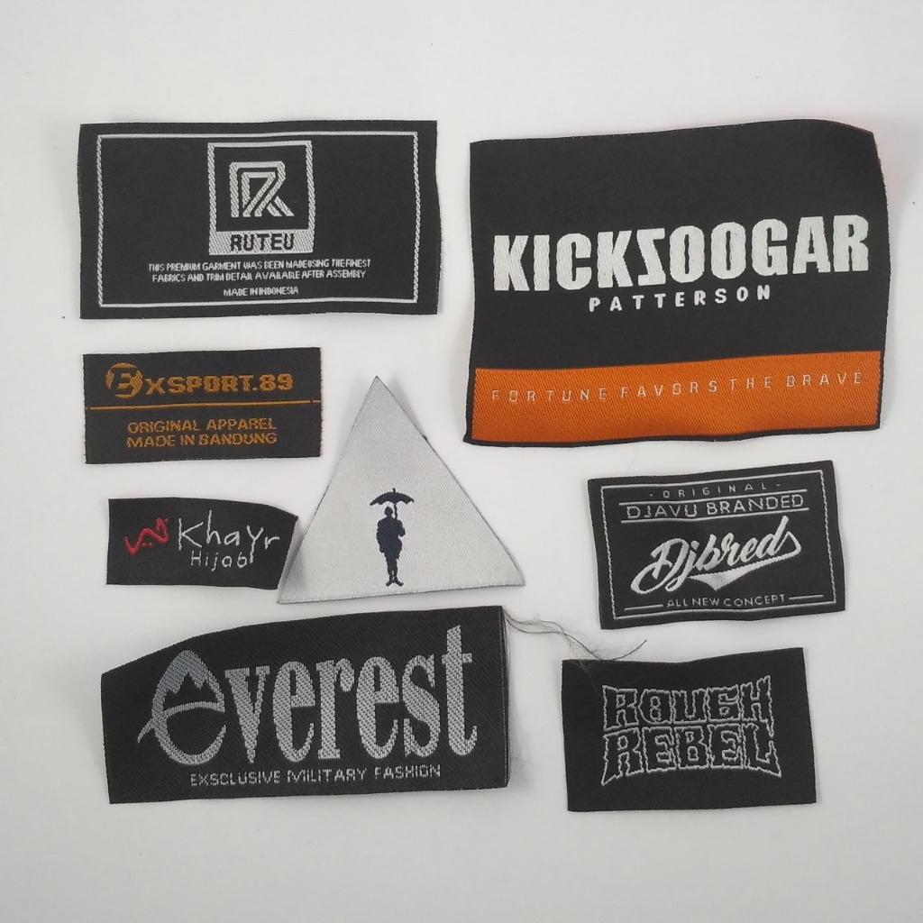 KEMEJA Woven labels, embroidered labels, clothing labels, shirt back ...