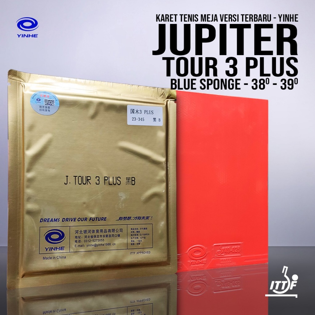 Yinhe Jupiter Tour 3 Plus Pro Blue Sponge Pingpong Table Tennis Bat ...