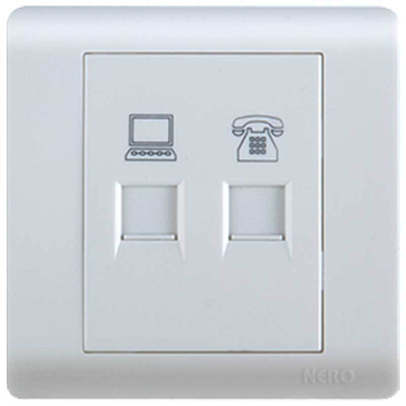 Nero 2-Gang Telephone And Data Outlet CAT6 F16PHPCA Casa Telephone ...