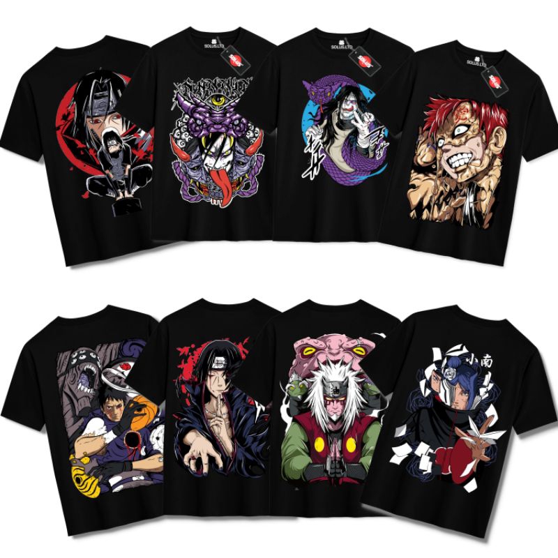 Naruto Anime T-shirt - Obito Uchiha - Gara - Jiraiya - Konan - Itachi ...