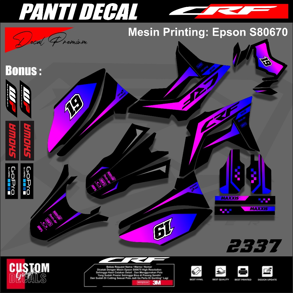 Sticker Decal CRF 150L Fullbody Can Custom Name And Number | Shopee ...