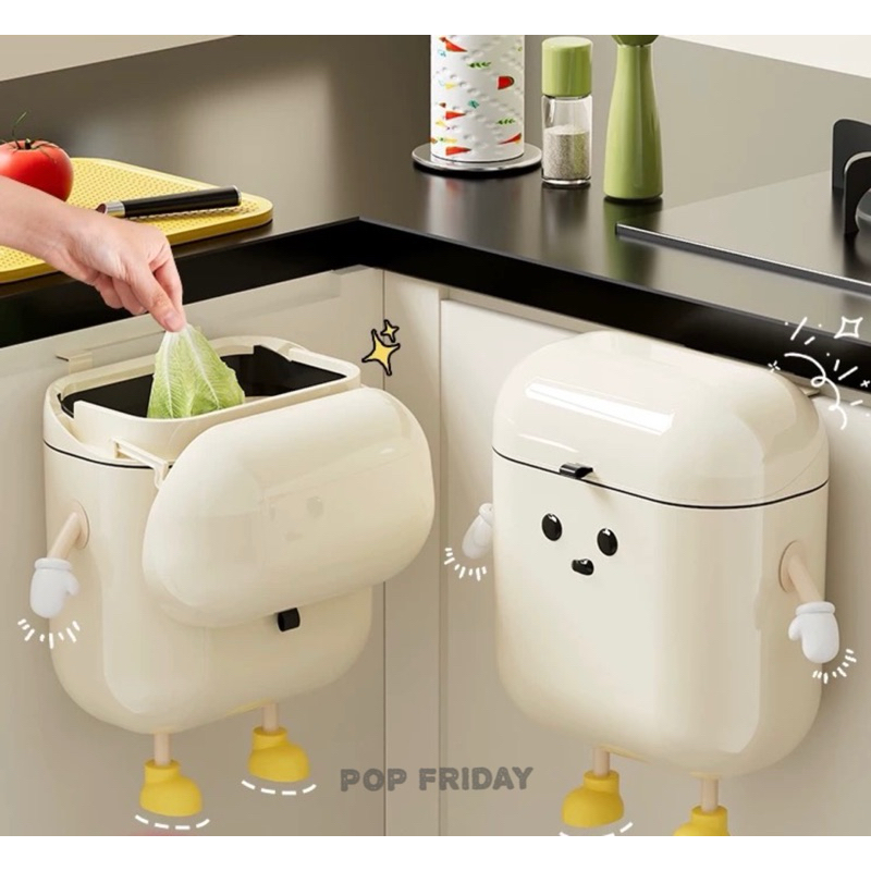 Limited STOCK PREMIUM DIY Cute Hanging Plastic Trash Bin Cute Trash Bin ...