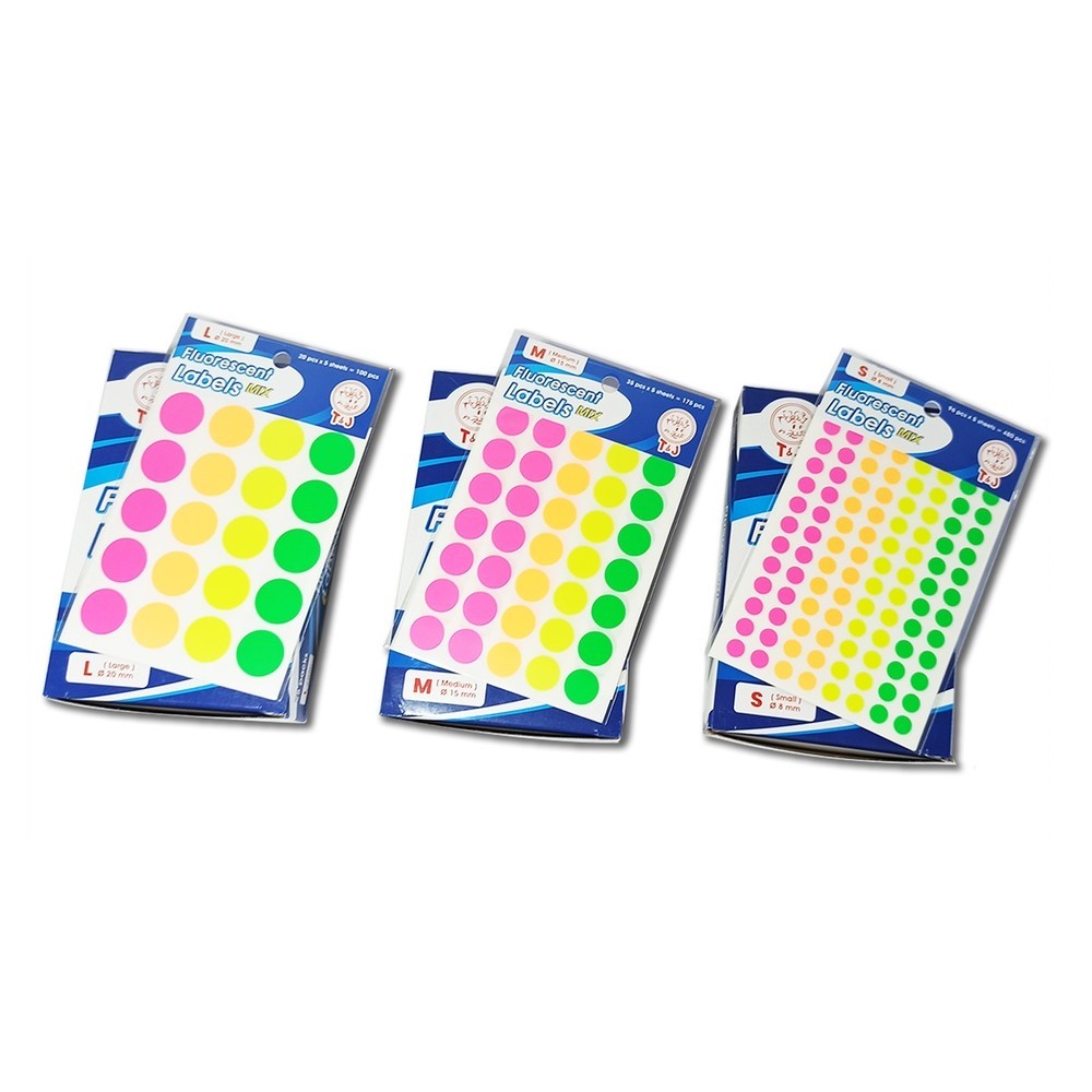 (PAD) Label Sticker Paper Paste Dot Round/Colorful Size S - M - L - Tom ...