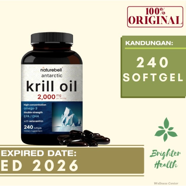 Naturebell Antarctica Krill Oil 2000mg - 240 Softgels Non GMO Original USA EPA DHA Omega 3 ...