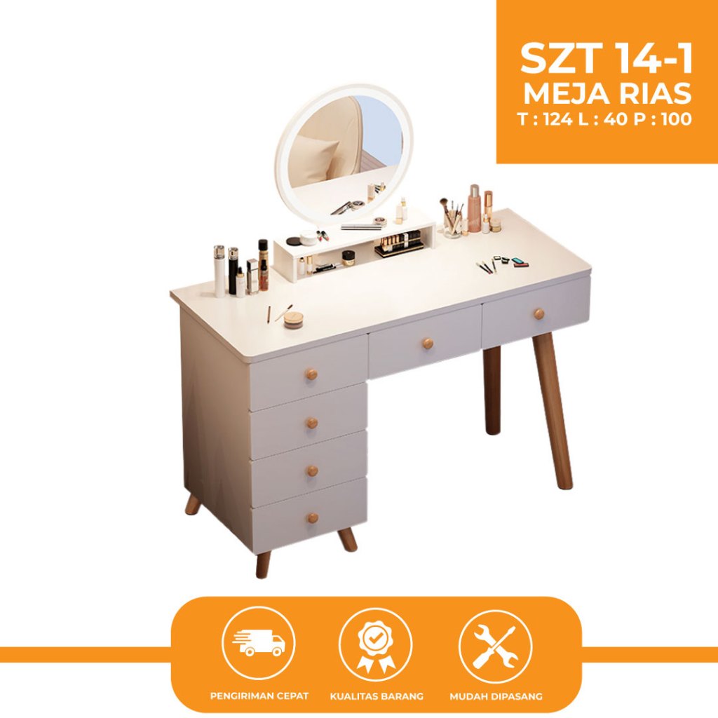 One-c66 Minimalist Dressing Table Cosmetic Table With Mirror Modern ...