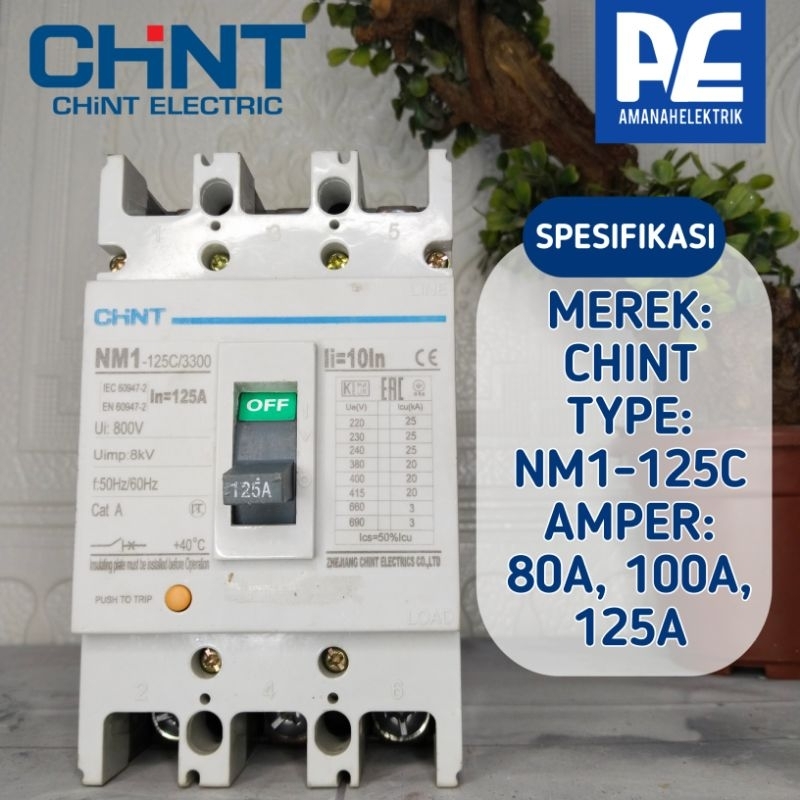 MCCB / BREAKER CHINT NM1-125C 80A, 100A, 125A Original | Shopee Malaysia