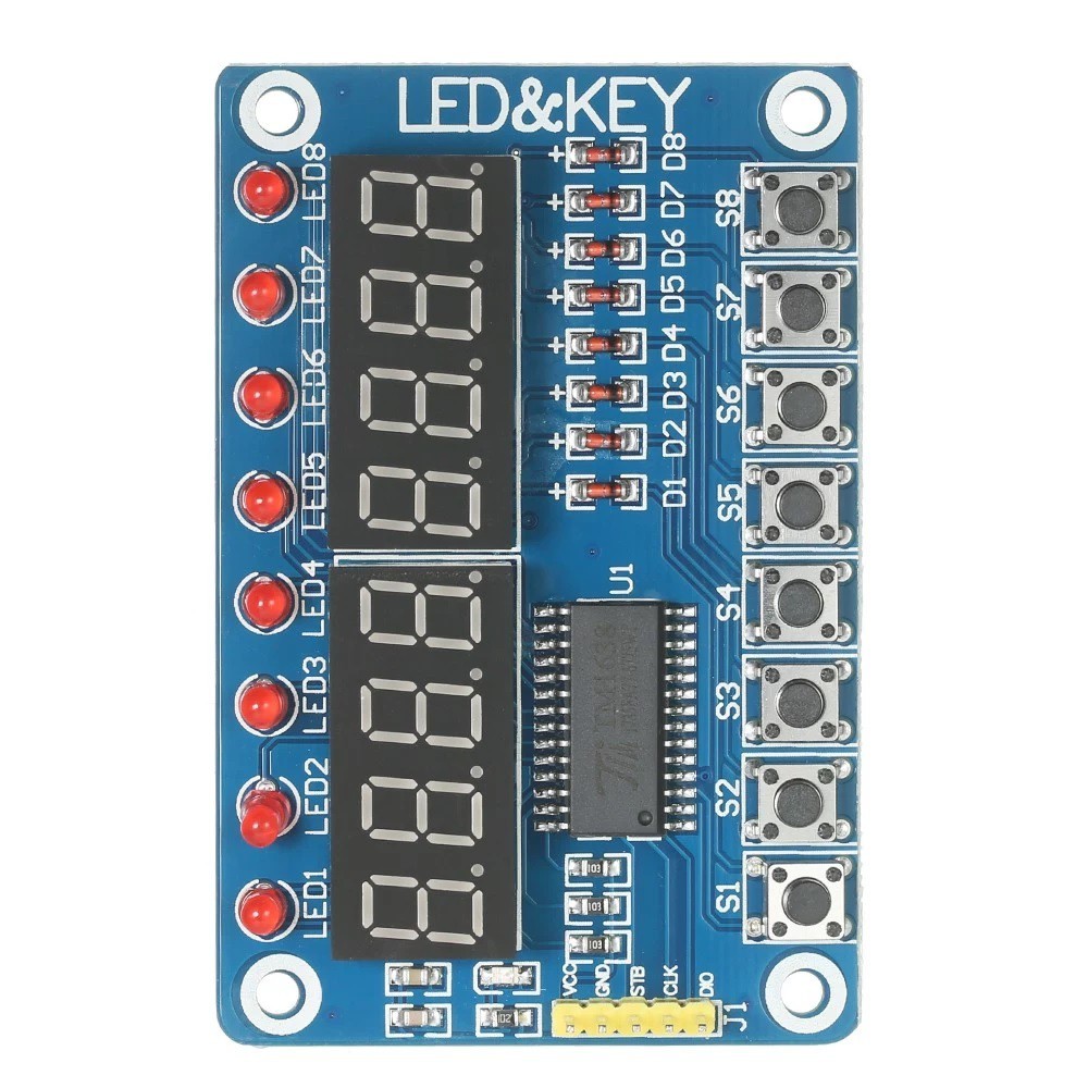 Tm1638 8 Bit Key Led 7segment Display Module Arduino Raspberry Pi 9669