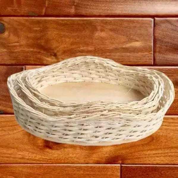 Sale!! Premium Natural Non-stemmed Wave Woven Rattan Parcel Basket ...