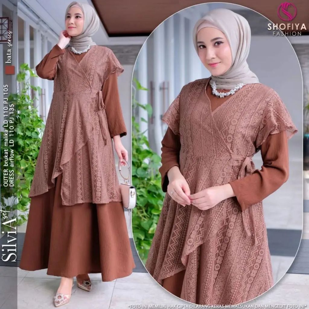 Silvia SET DRESS MAXY GAMIS // MUSLIM Women's FASHION Material MIX ...