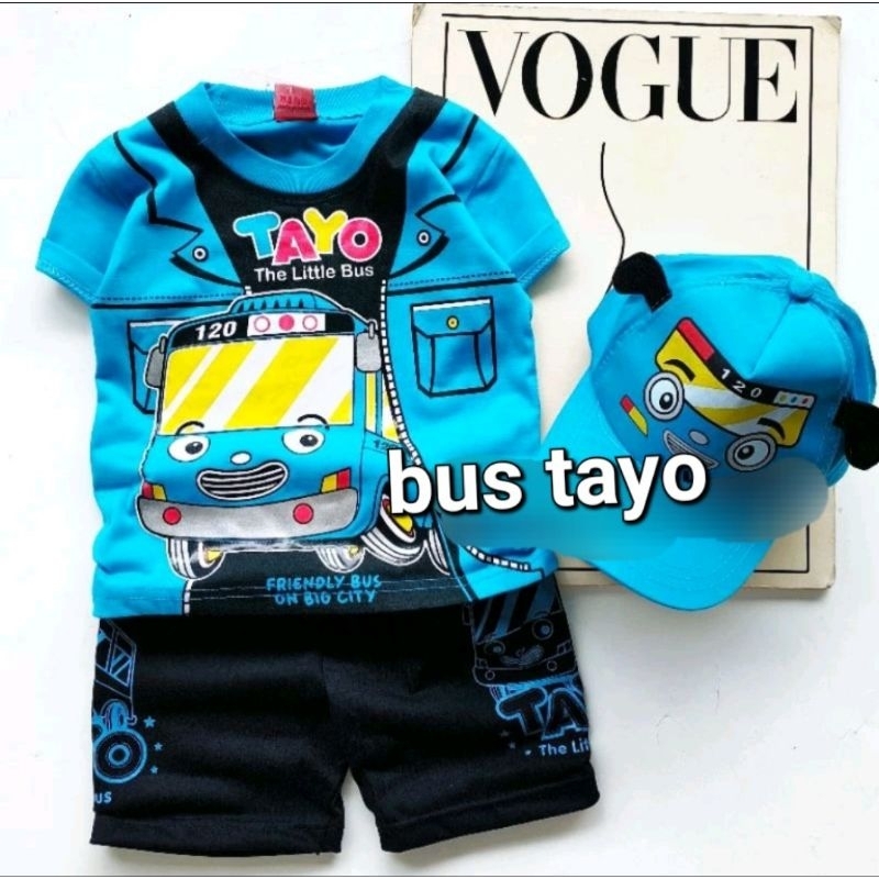 Tayo CHILDREN'S CUTE T-SHIRTS MOTIF TAYO BUS CHILDREN'S SET CAN BE ...