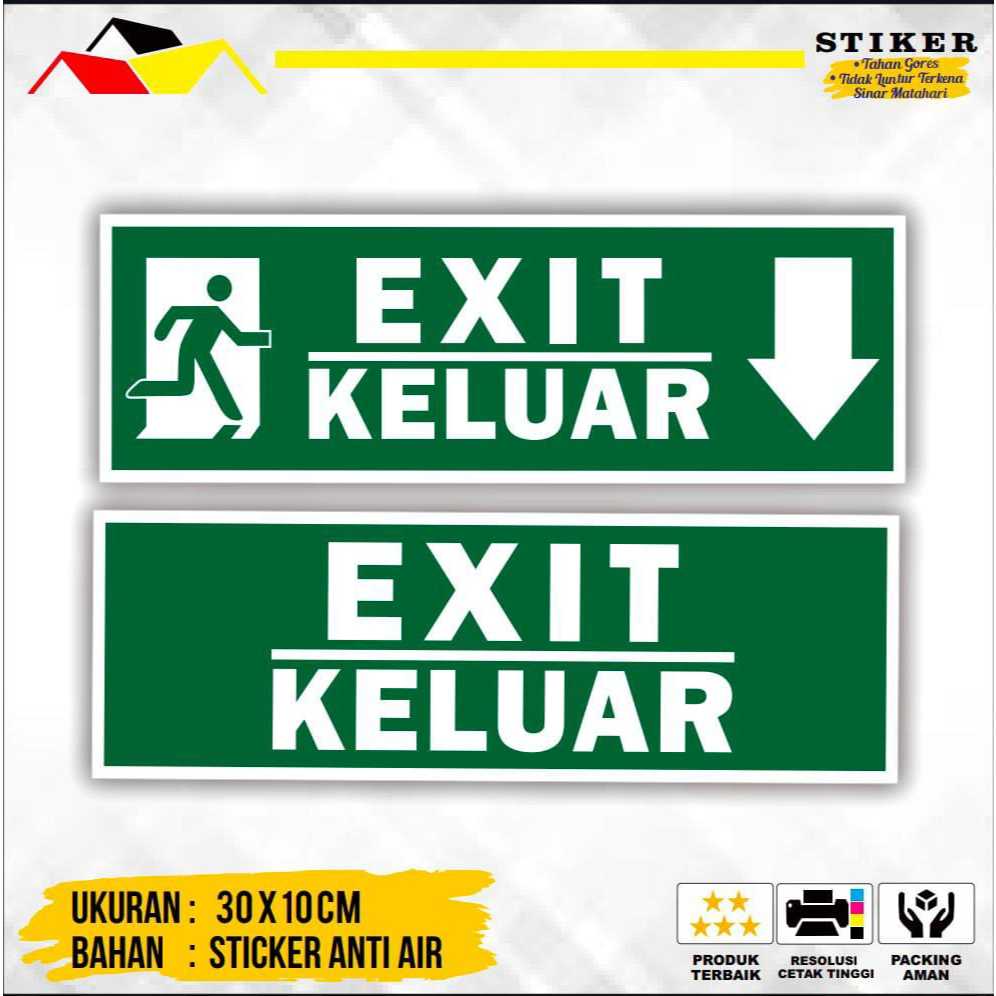 Sign Exit Sticker / Sign Exit Sticker | Shopee Malaysia