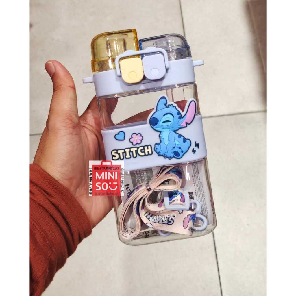 Miniso 2in1 Straw Drinking Bottle+Long Strap DISNEY STITCH Collection ...