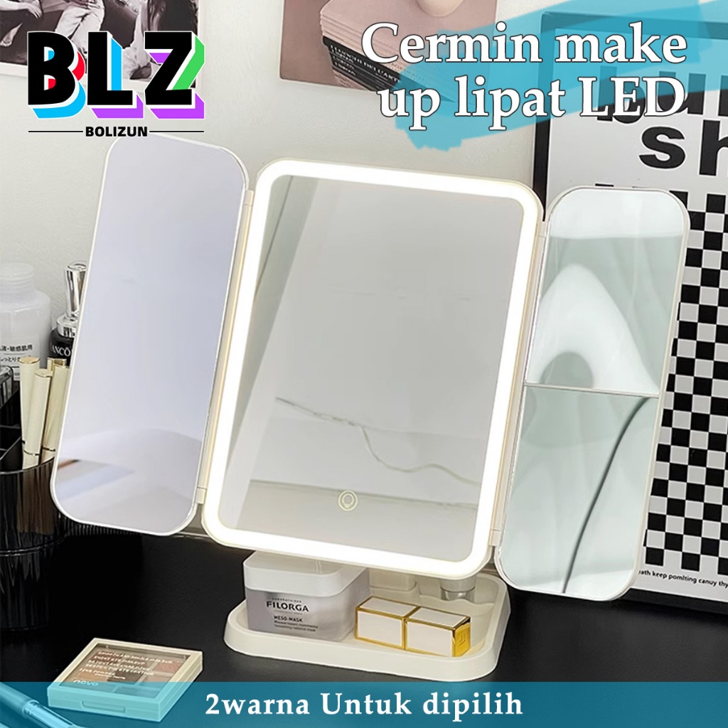 Bolizun Folding make up Mirror With LED Light With elegant touchscreen ...