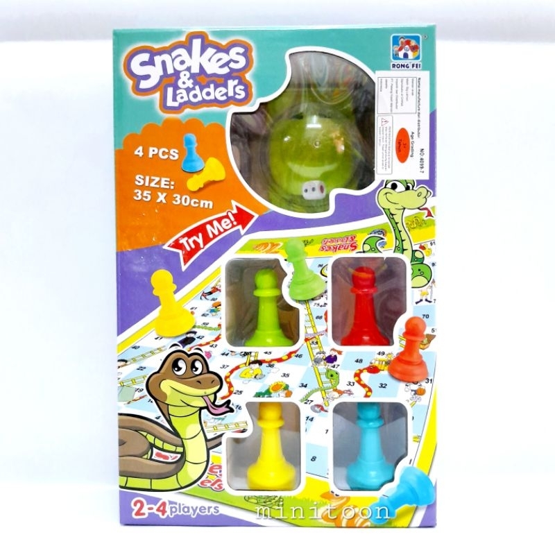 Snake and LADDERS Family Game Large Snakes and LADDERS Toy | Shopee ...
