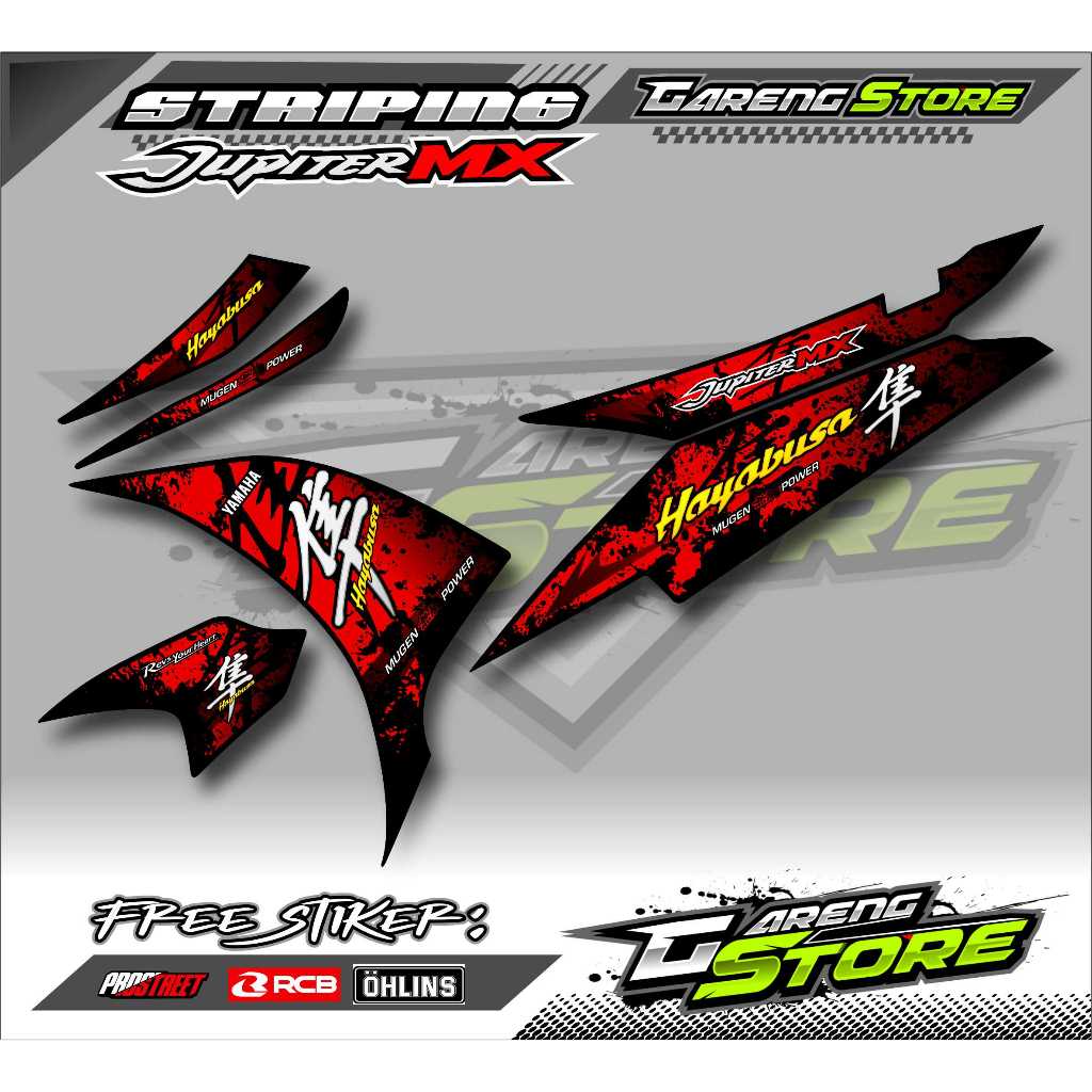 Yamaha JUPITER Motorcycle Variation STRIPING HAYABUSA Design/STICKER ...