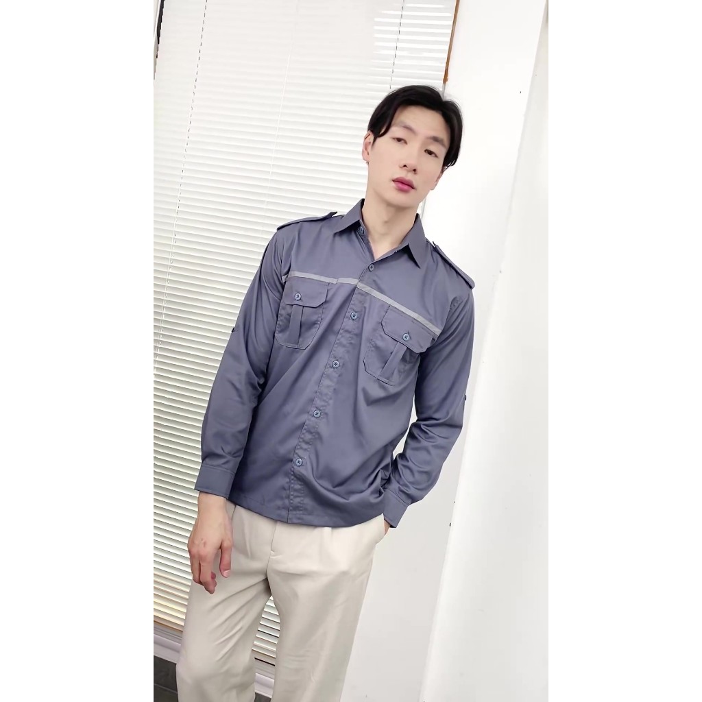 KEMEJA Pdl Safety Shirt Long Sleeve Work Shirt Safari Scotlight Field ...