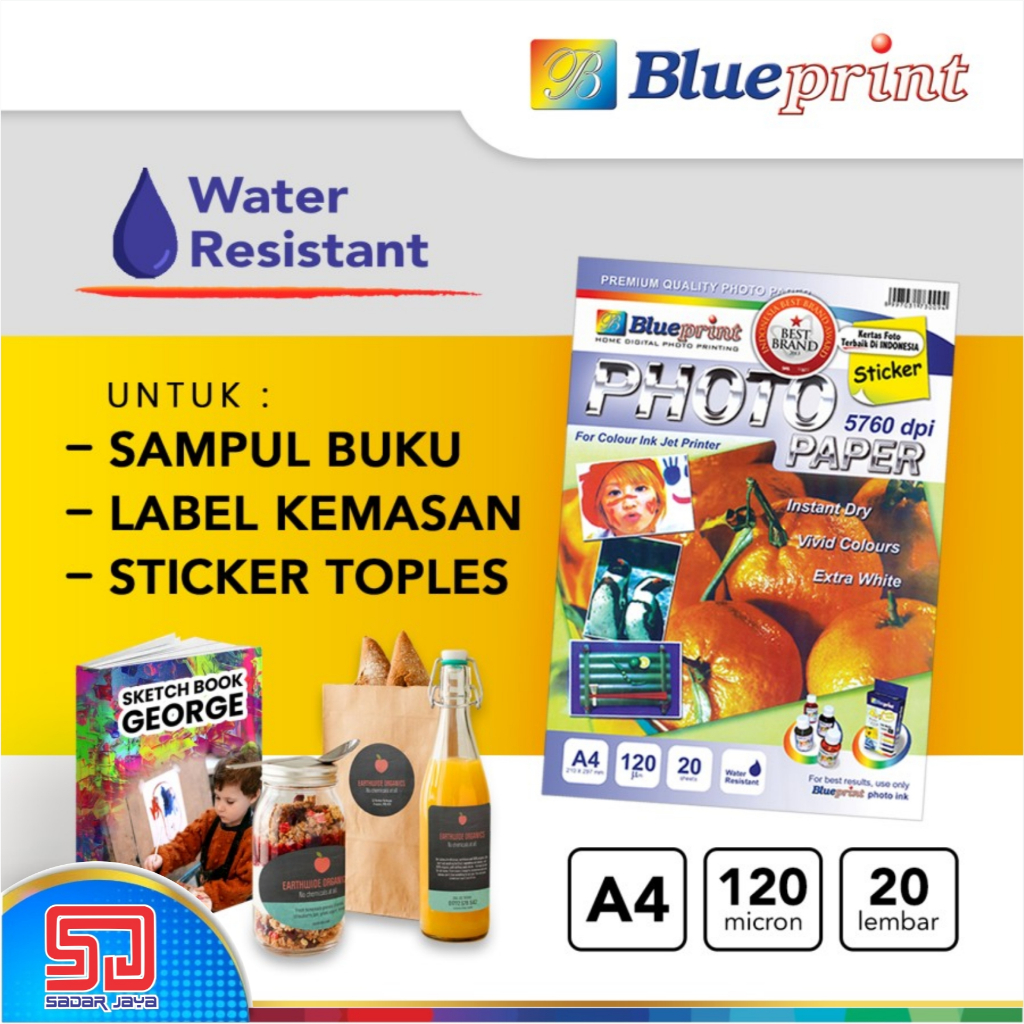Blueprint Glossy Sticker Paper A4 120gsm Paper Photo Sticker Packaging ...