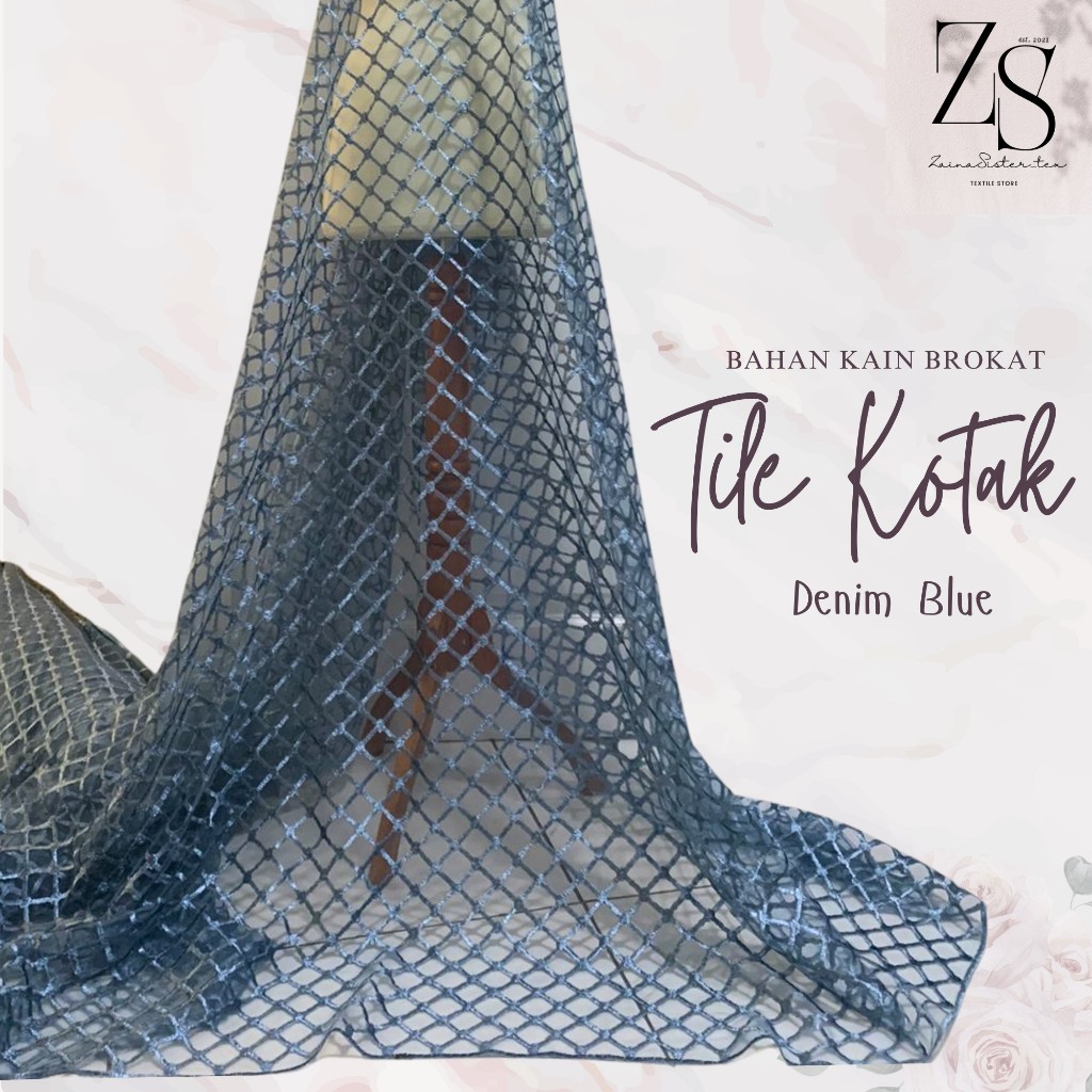 Tulle Check Brocade Fabric / Square Tile / Mesh Brocade / Mesh Tille ...