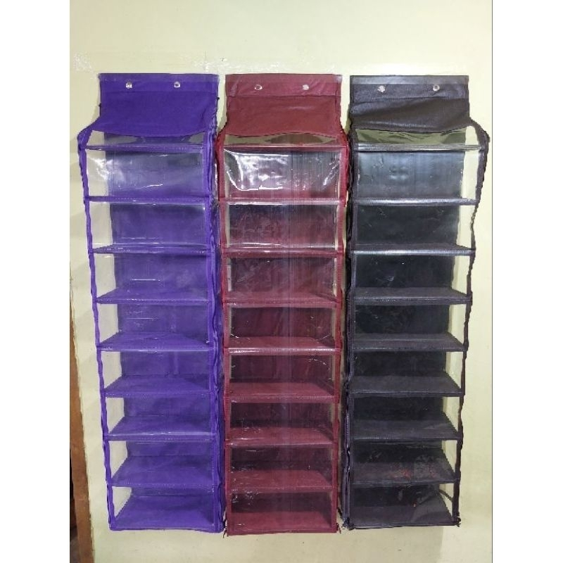Character hanging shoe rack with 8 layers of zippers | Shopee Malaysia