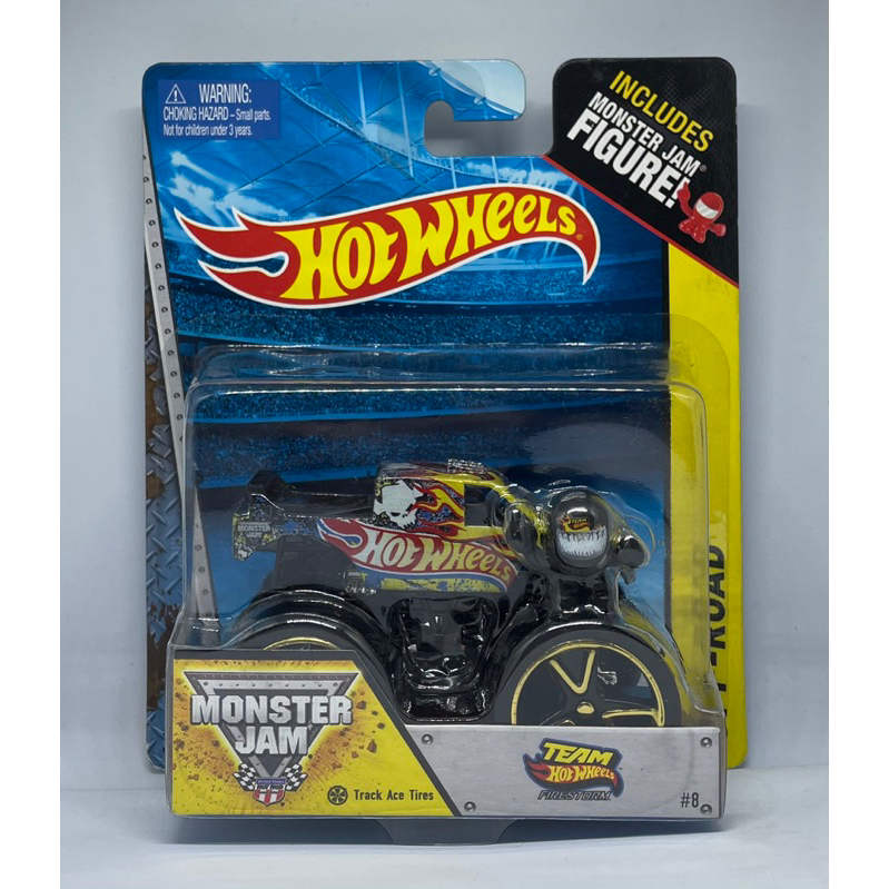 Monster Jam Team Hot Wheels Firestorm Track Ace Tires Racing 1:64 ...
