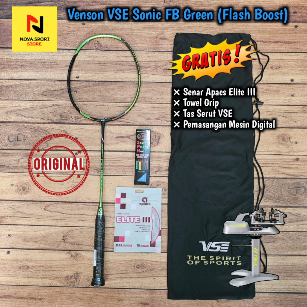 Venson VSE Sonic FB Green (Flash Boost) Badminton Racket | Shopee Malaysia