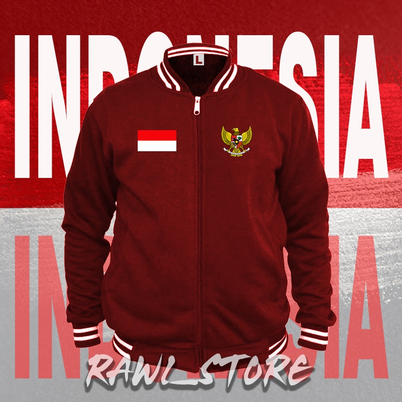 MERAH PUTIH Varsity Garuda Red and White Flag Jacket 79th Republic of ...