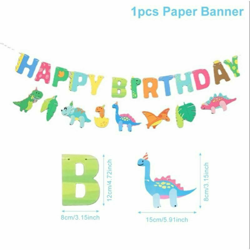 Happy birthday Banner dinosaur animal characters dinosaurs jungle zoo ...