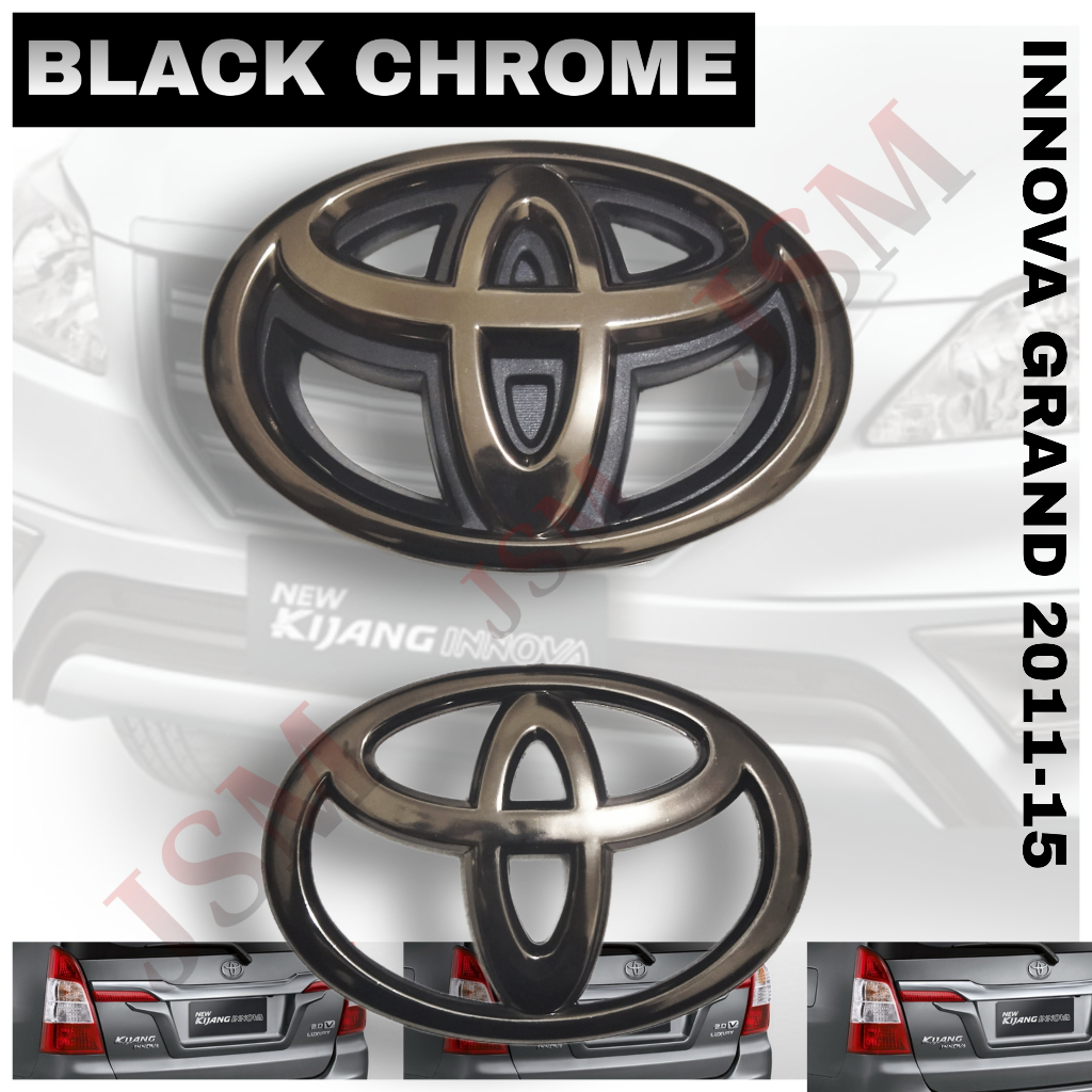 Innova Grand 2011-2015 BLACK CHROME Logo Emblem/ Front + Rear Logo ...