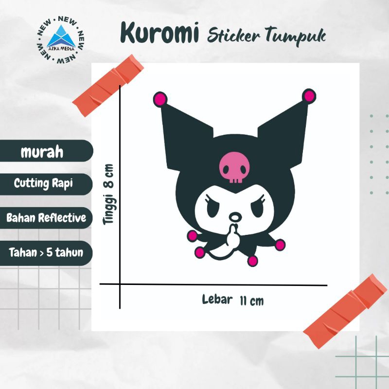 Kuromi Reflective Stacked Cutting Sticker for cars, motorbikes ...