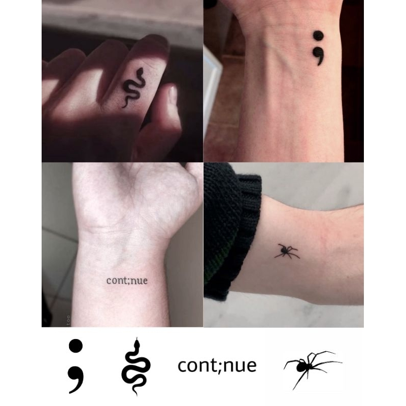 Temporary tattoo, semi-permanent temporary tattoo, semicolom snake ...