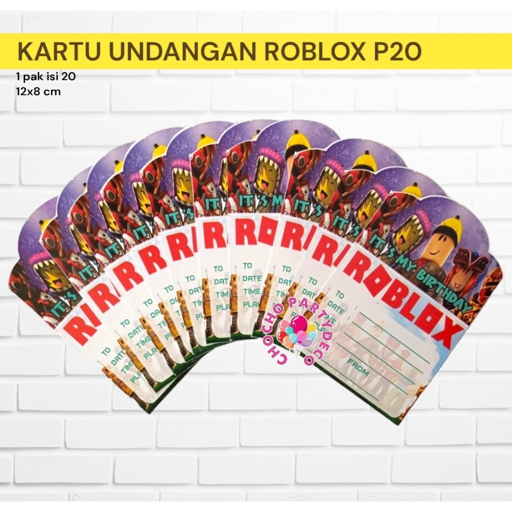 ROBLOX P20 Birthday Invitation Cards Contains 20 pcs / Roblox Children ...