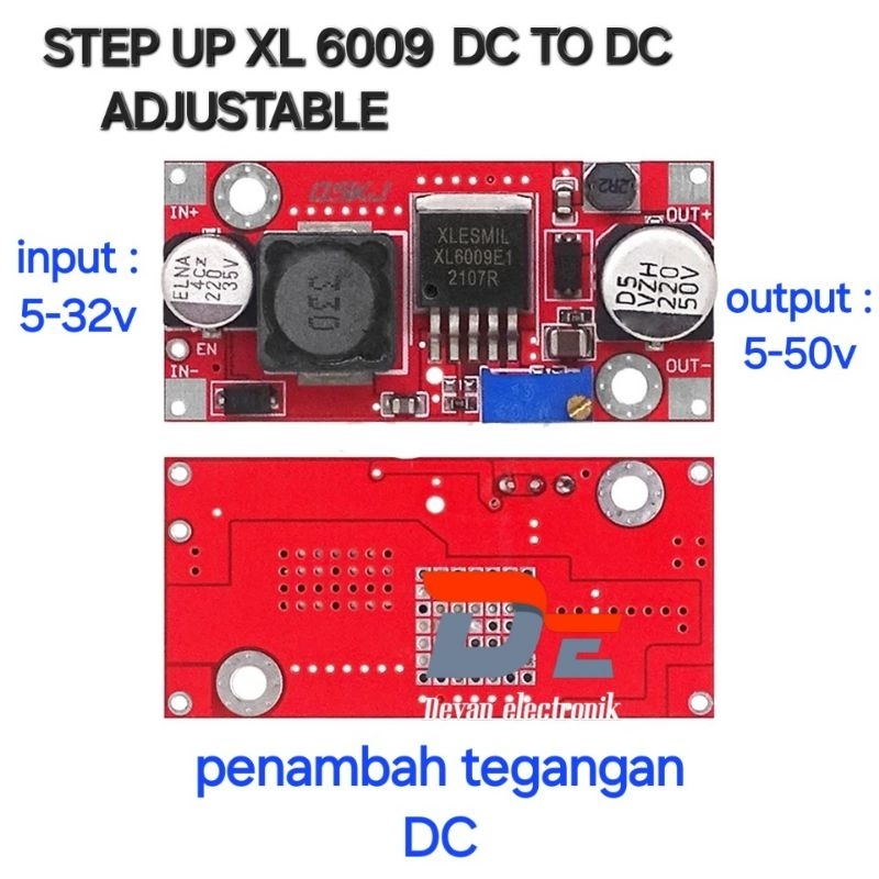MERAH STEP UP XL6009 DRIVER INVERTER DC TO DC ADJUSTABLE XL 6009 RED ...