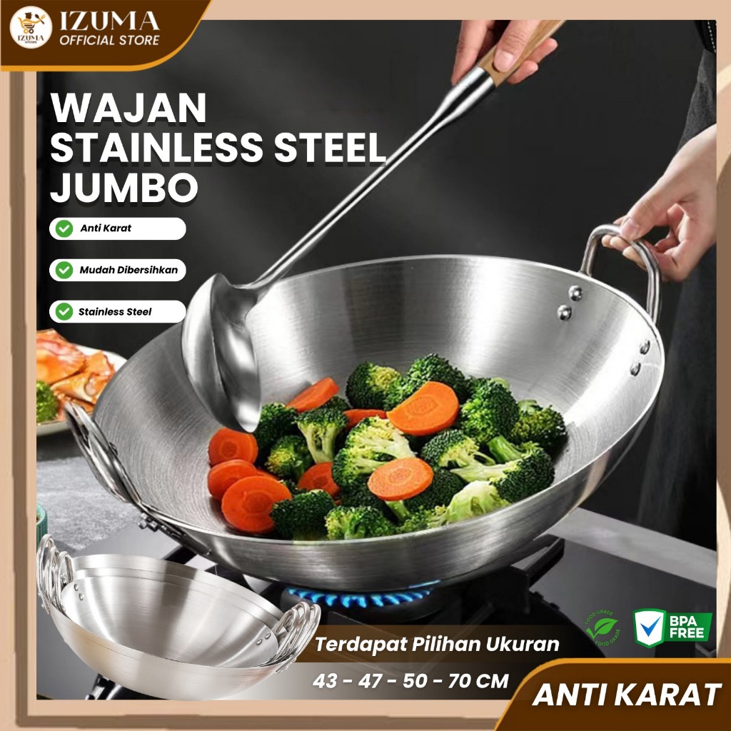 Izuma Stainless Steel Frying Pan 555 Premium Quality Skillet 6 Sizes ...