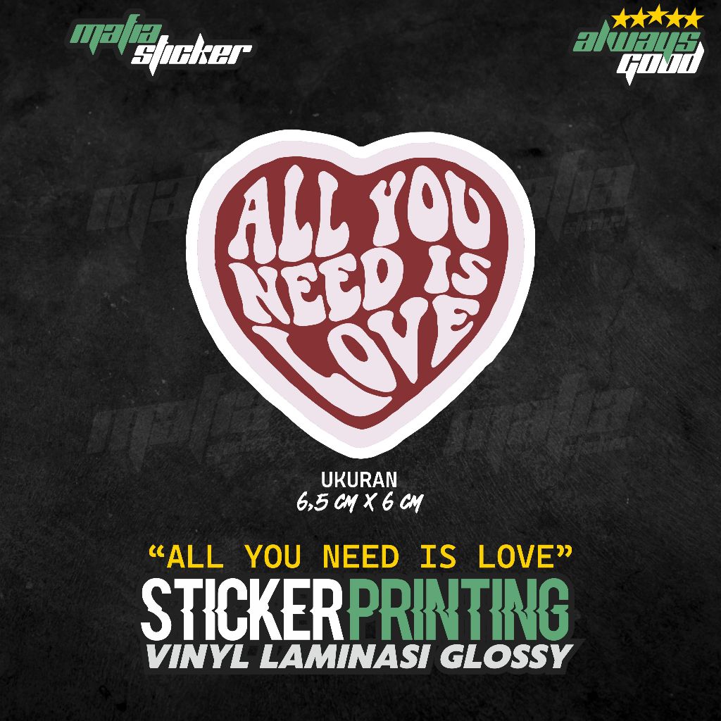 STICKER/STICKER PRINT CUT ALL YOU NEED IS LOVE | Shopee Malaysia