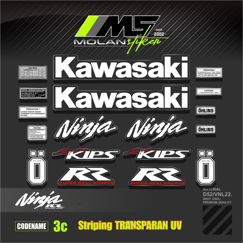 PUTIH Sticker Striping Variation Transparent Uv Ninja Rr Old 150 2 ...