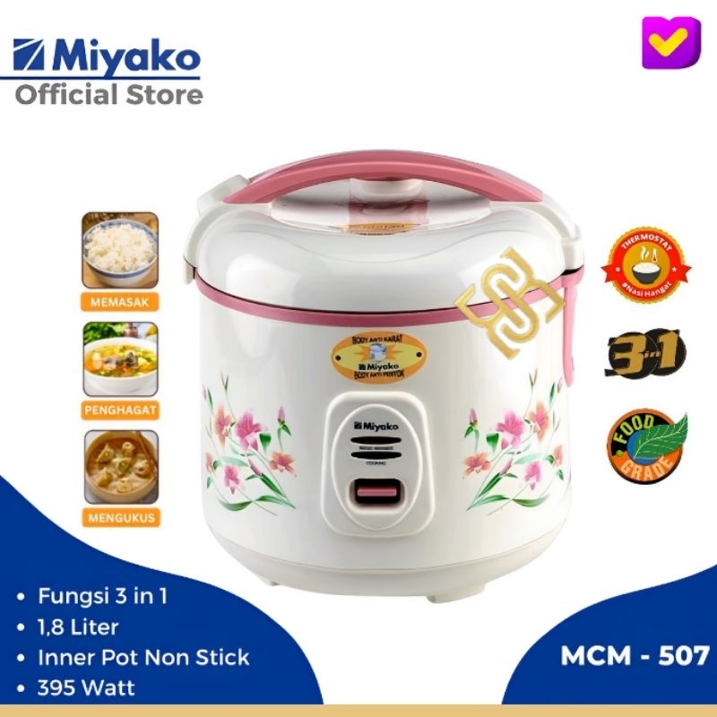 Rice COOKER MAGIC COM MIYAKO MCM-507 3IN1 1.8l Capacity Non-Stick ...