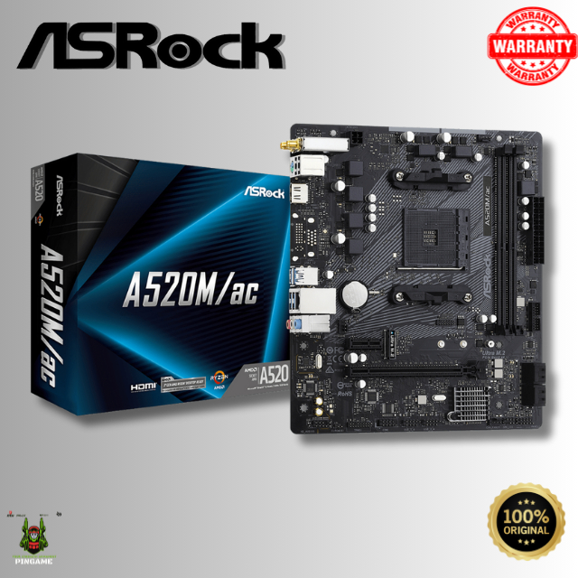 Asrock MOTHERBOARD A520M/AC | Am4 DDR4 MATX WIFI | Shopee Malaysia