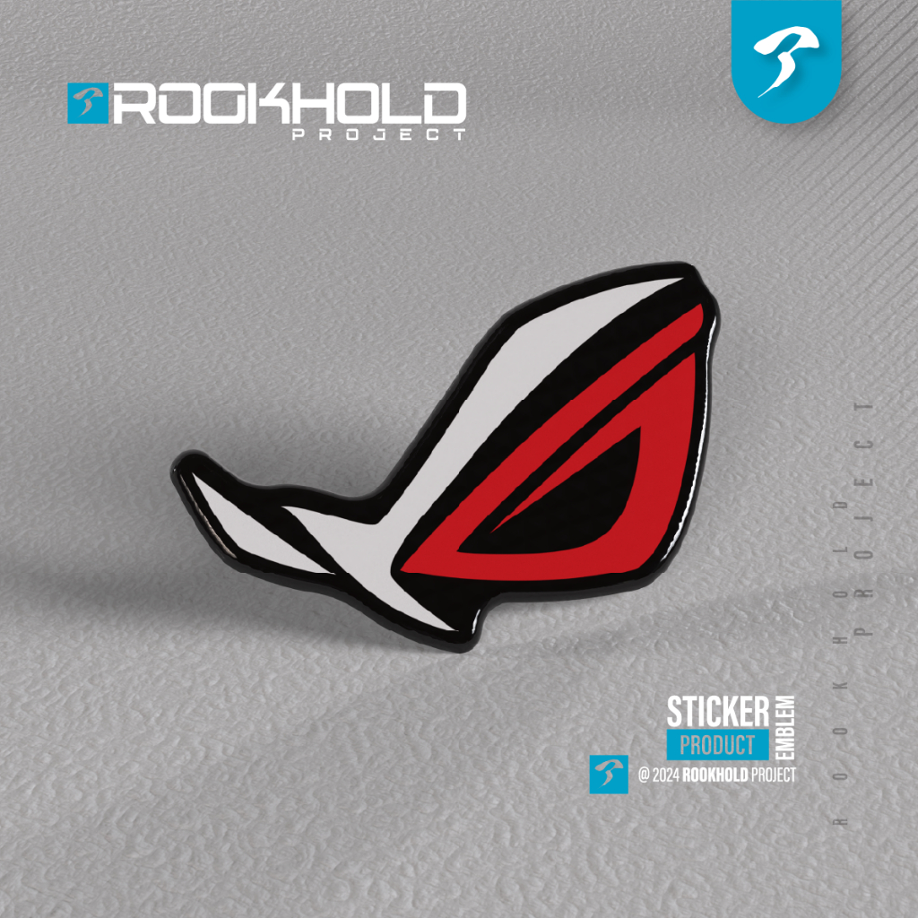 Rog Emblem Sticker | Rog Logo Embossed Sticker | Pc Stickers | Shopee ...
