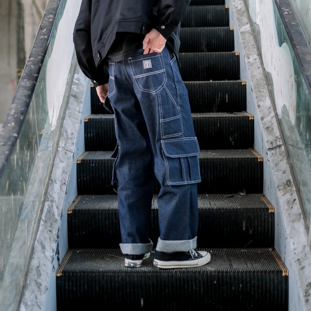 Timebomb - CARPTER PANTS - Regular Carpenter Denim Cargo Trousers ...