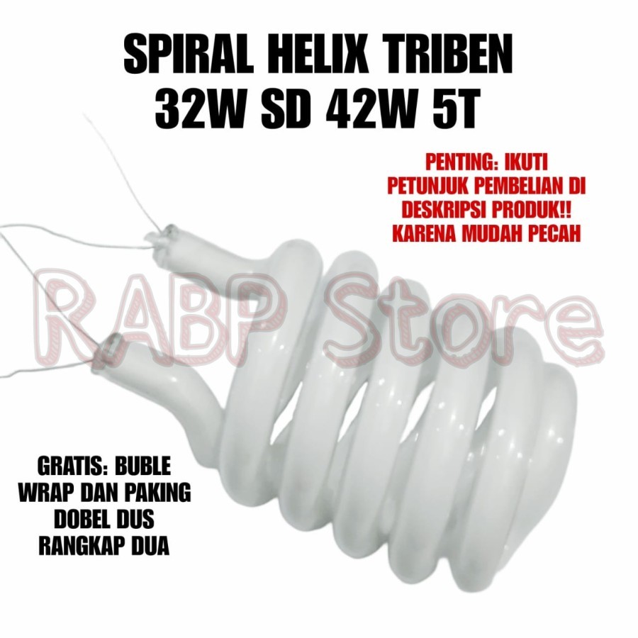 Glass SPIRAL HELIX TRIBEN 32W To 42W (Free Bubble WARP And Box ...