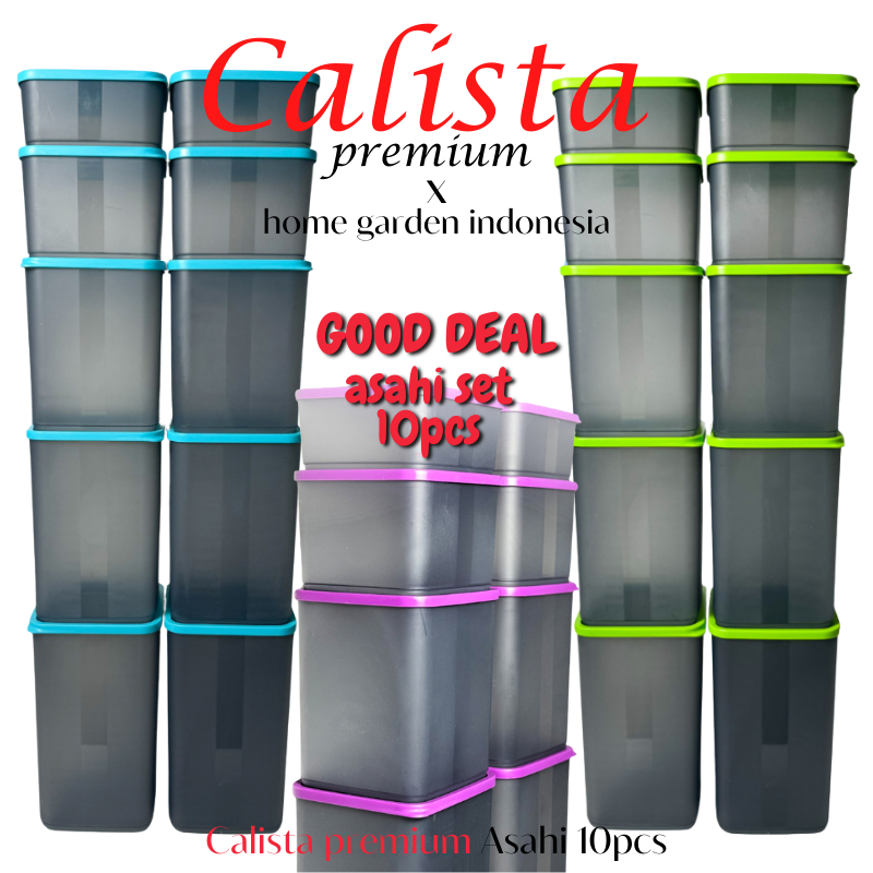 [ Calista ] CALISTA ASAHI PLASTIC JAR SET CONTAINS 10PCS FOOD CONTAINER ...