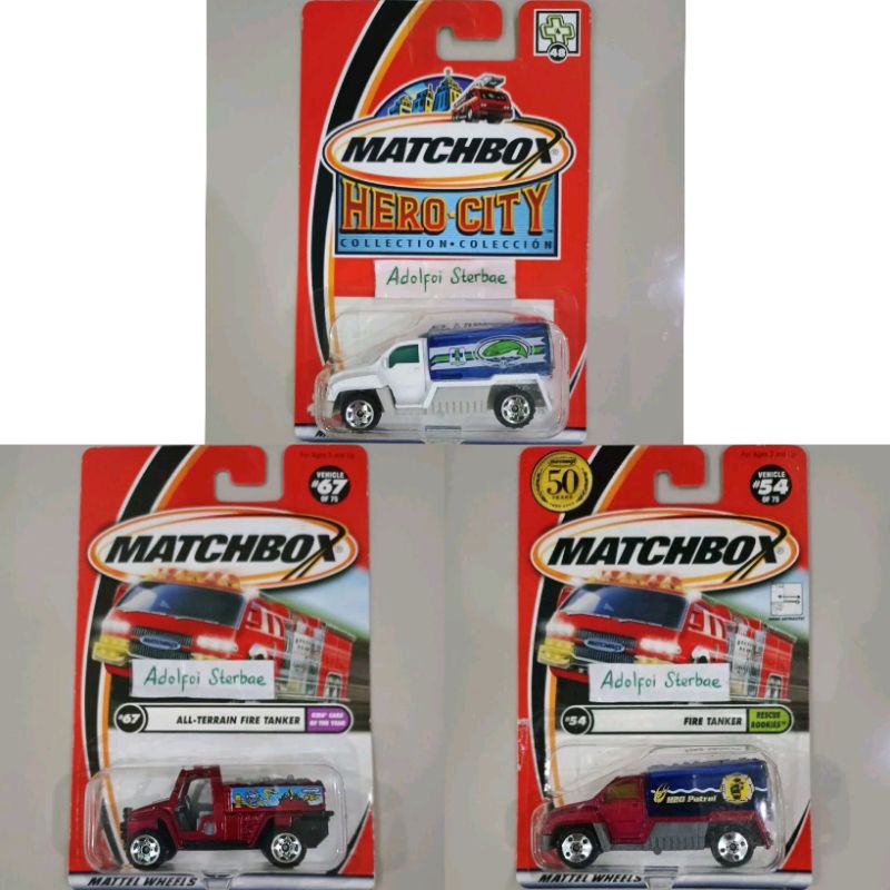 Matchbox all terrain fire tanker truck kid's way of the year fire ...