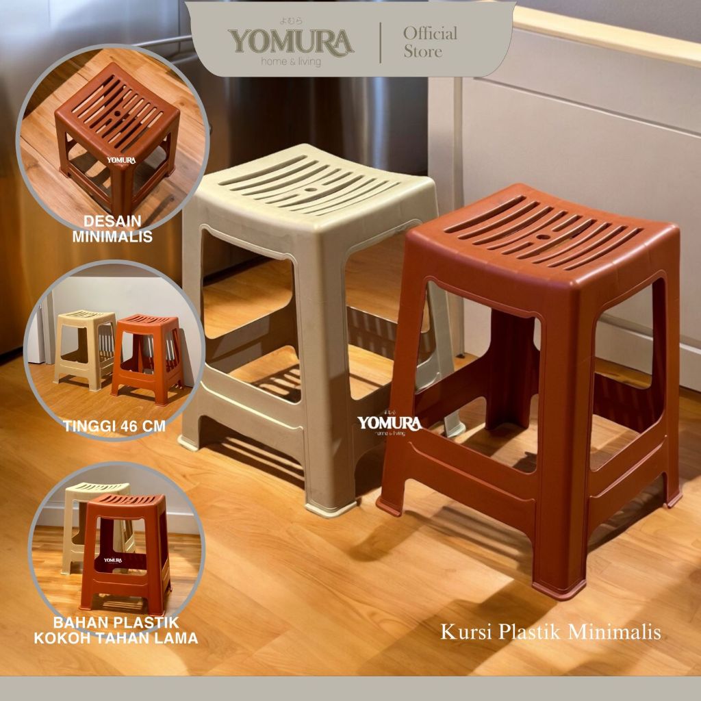 Yomura Plastic Scandinavian Meatball Bench Chair Seating/Patio Chair ...